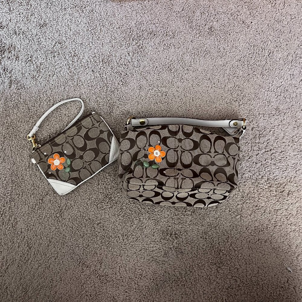 Coach Signature Collection Handbag And Wristlet With … - Gem